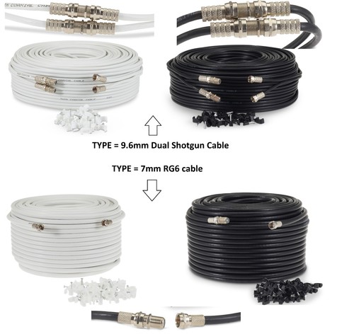 Sky Cable Extension Sky Q Sky+hd Twin Coax Satellite Sky Lead Shotgun ...