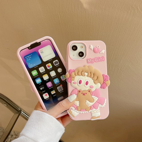 My Girl&Cute Bear Rubber Cell Phone Case Cover for iPhone 11 12 13 14 ...