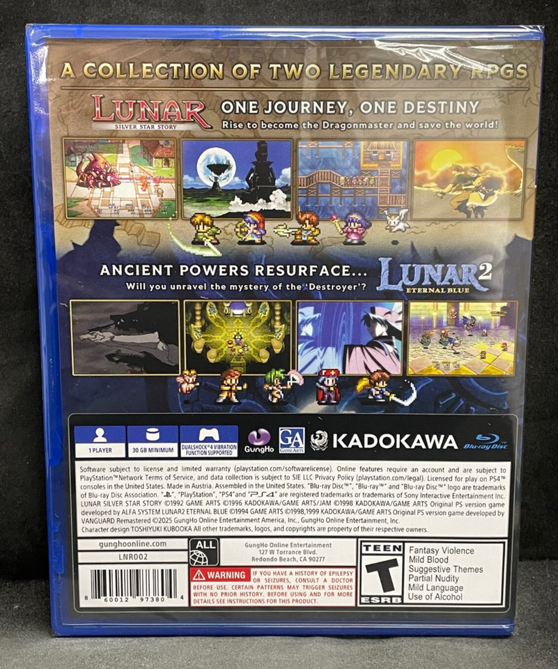 Lunar Remastered Collection (US Version) (PS4 / Playstation 4) BRAND ...