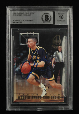 Jason Kidd Signed 1994 Classic Four Sport Gold #190 RC JWA - Autograph ...