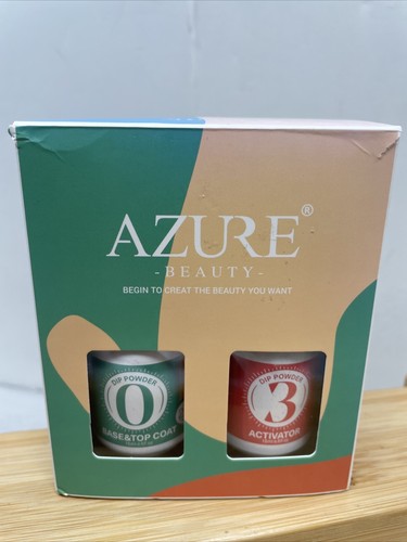 AZURE BEAUTY Nail Dip Powder Activator Base, Top Coat 2 In 1 Set .50 fl ...