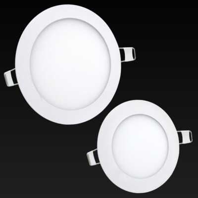 6W or 12W LED Round Recessed Ceiling Flat Panel Down Light Ultra Slim ...
