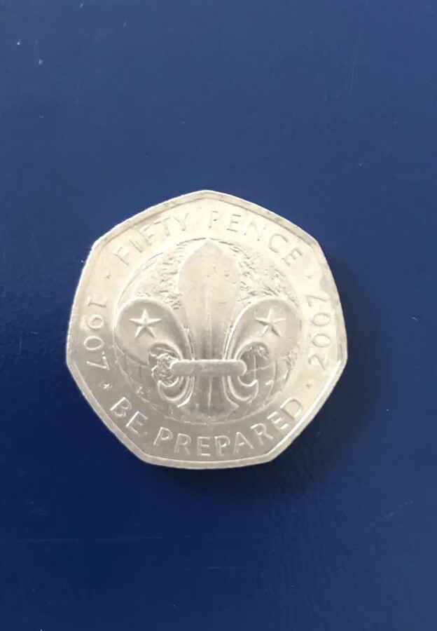2007 50P COIN RARE SCOUT MOVEMENT BE PREPARED 100TH ANNIVERSARY FIFTY ...