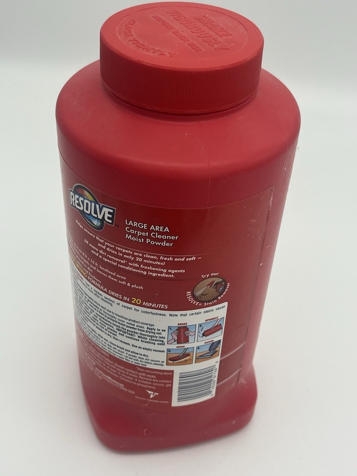 Resolve Large Area Carpet Cleaner Moist Powder 18 oz Preowned | eBay