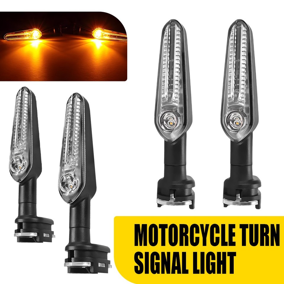 4X LED Motorcycle Turn Signal Indicator Clear Amber Blinker Light For ...