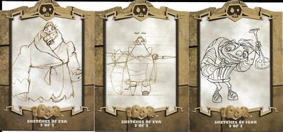 2008 Upper Deck Igor Trading Card Chase Sketch Cards - S3 S5 S6 | eBay