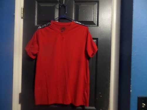Ecko Unltd Men's T-shirt Red V-neck Elastic Shoulders Size M Cotton ...