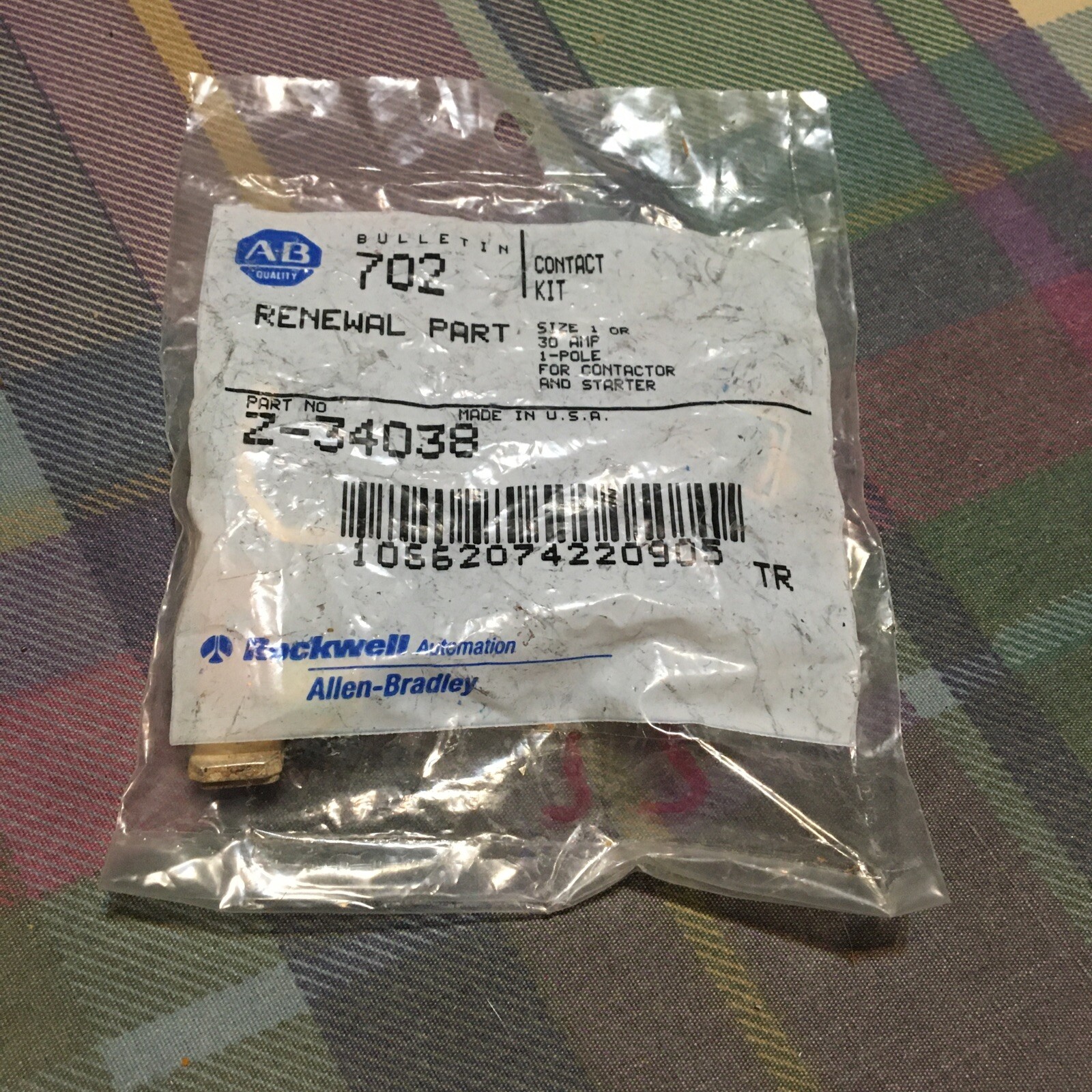 New In Bag ALLEN-BRADLEY Z-34038 CONTACT KIT SIZE 1 Single POLE | eBay