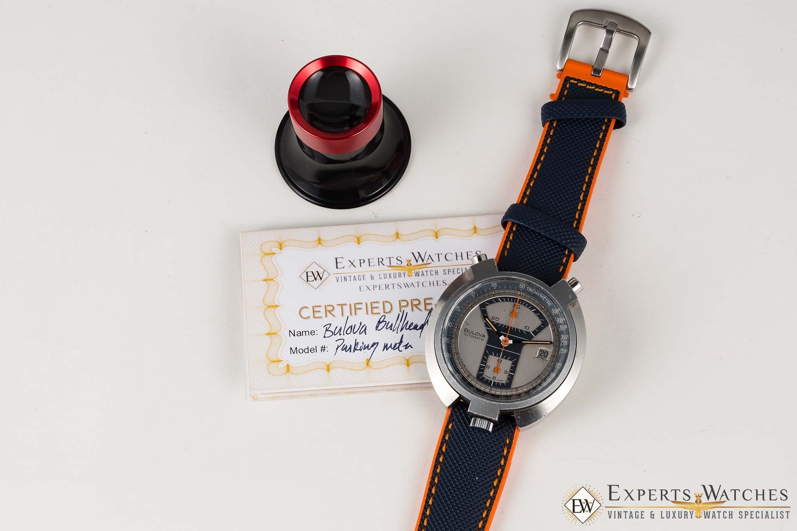 Serviced BULOVA BULLHEAD Parking Meter Chronograph Automatic Cal 12 ...