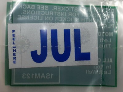 California Month Sticker (JULY) DMV License Plate Month Sticker ...