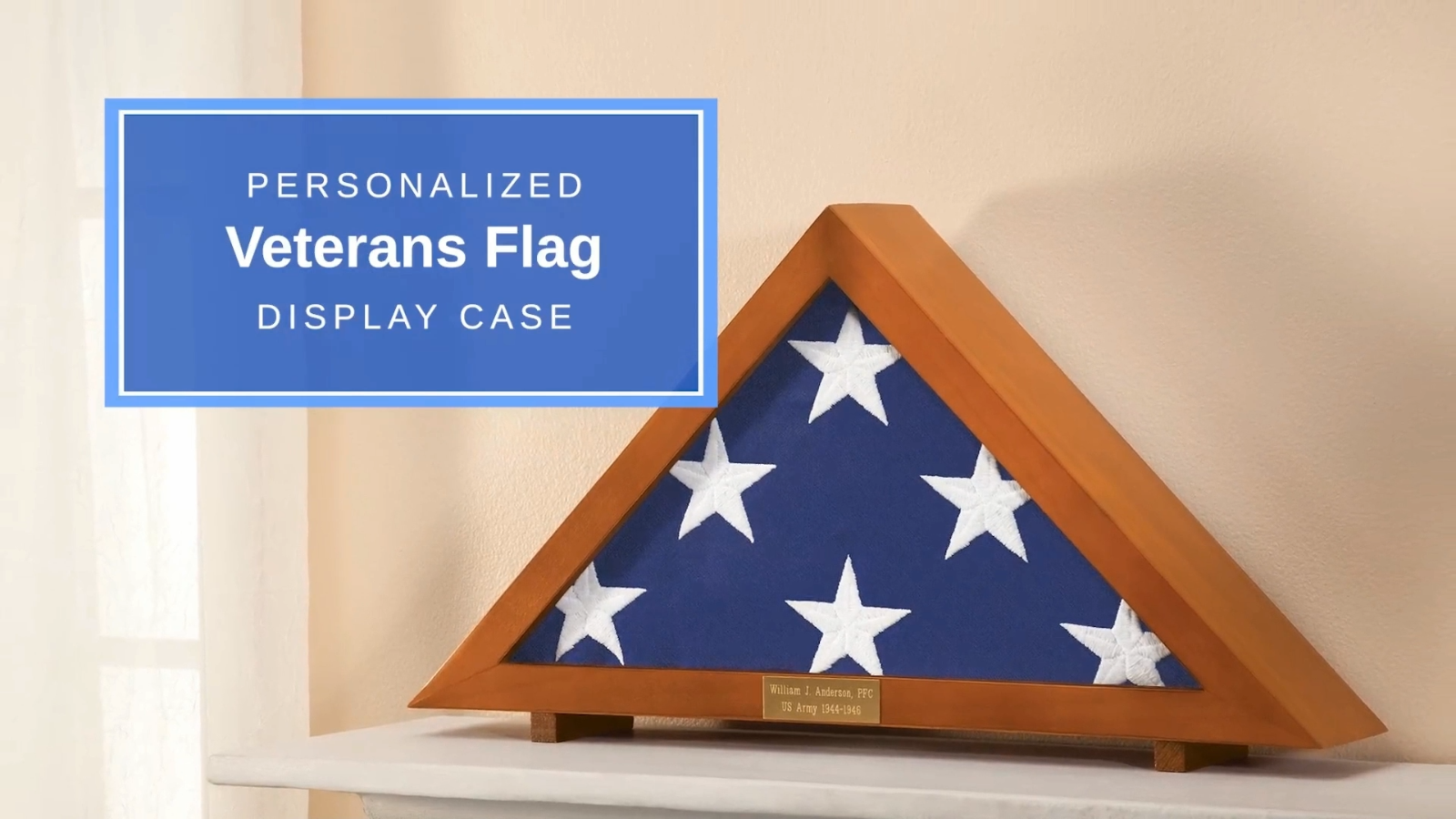 Military Veteran Memorial Burial Flag Display Case with Free ...