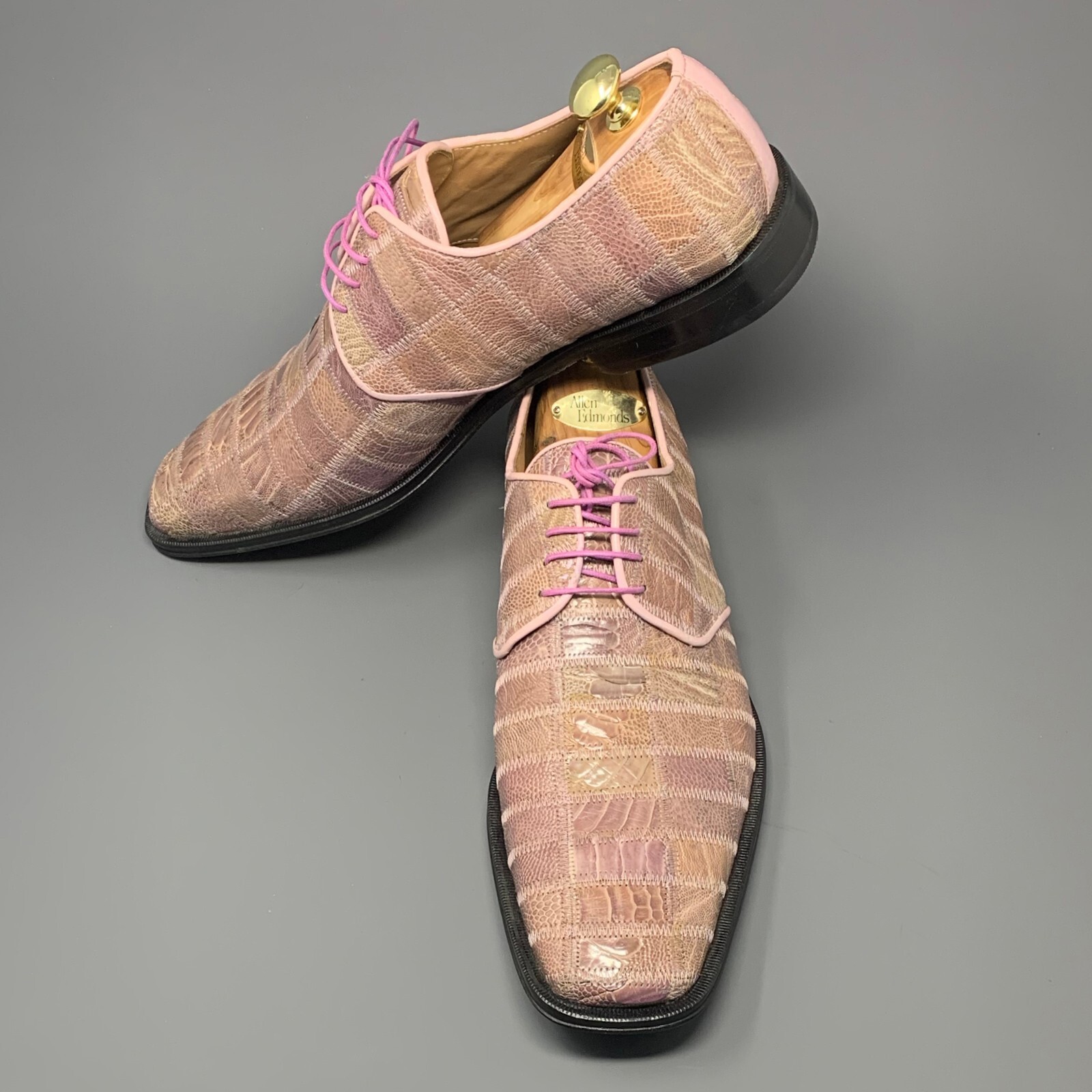 *NEW* Exotic Ostrich Leg Lace Up Derby, Men’s 13, David Eden Patchwork ...