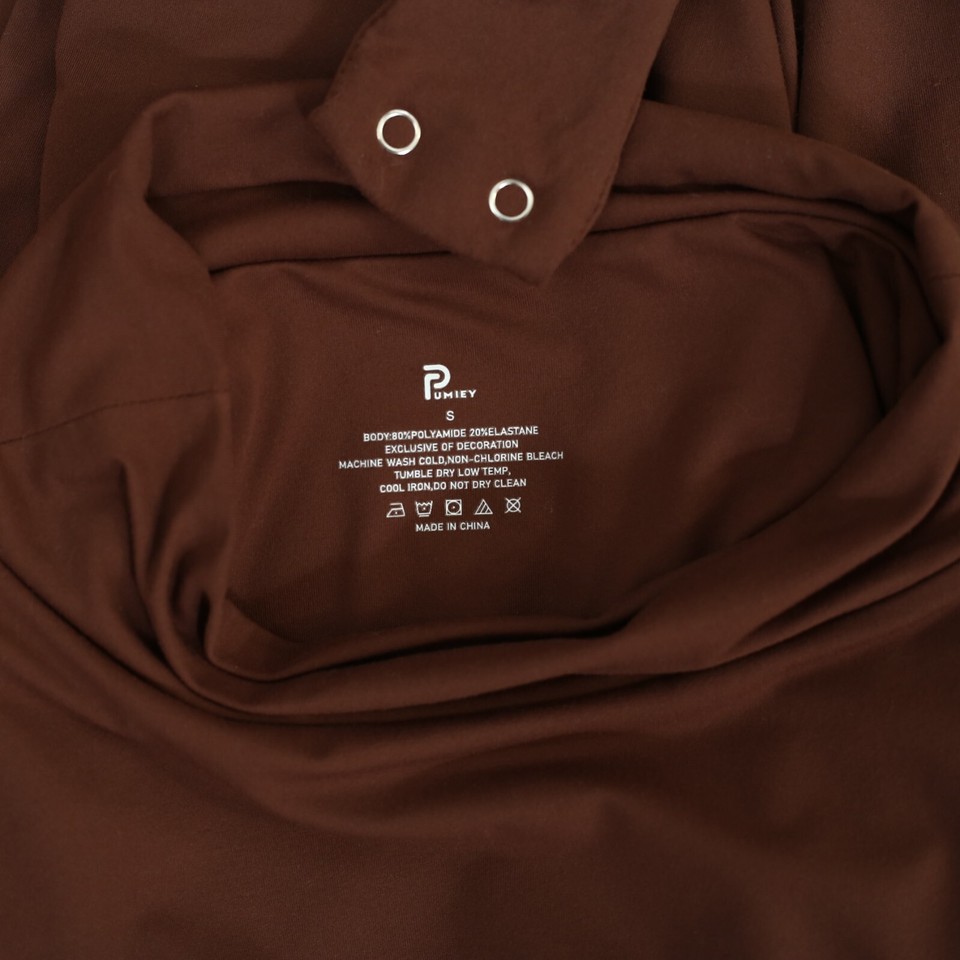 Pumiey Mock Turtle Neck Long Sleeve Bodysuit Top Solid Beach Soft S NEW ...