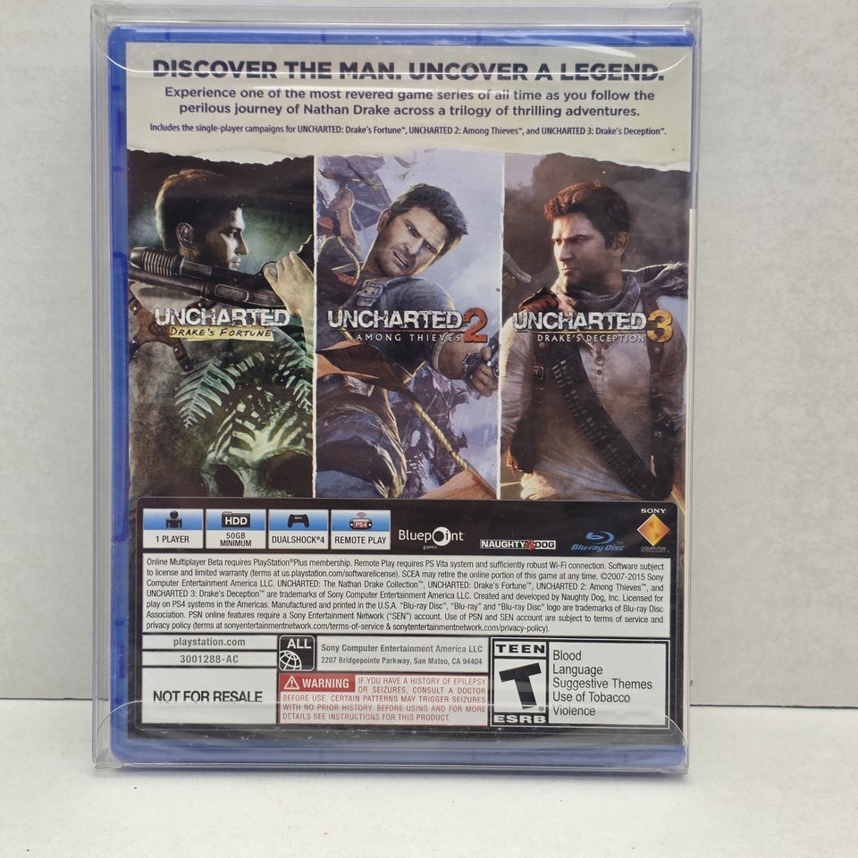 Uncharted: The Nathan Drake Collection Ps4 New Sealed Console Bundle ...