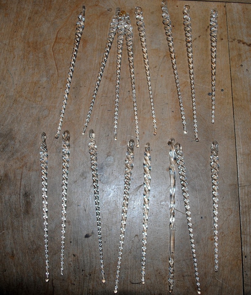16 antique German christmas ornaments mouth blown icicles,original box ...