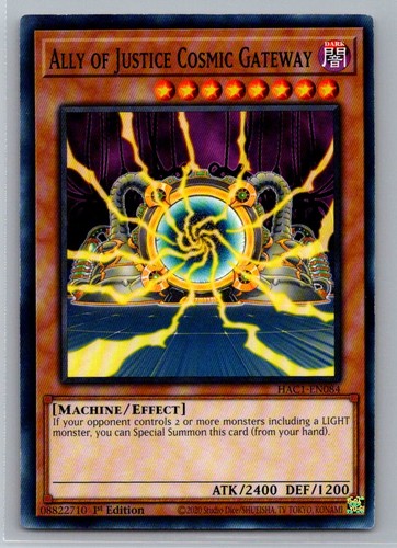Ally of Justice Cosmic Gateway #HAC1-EN084 Hidden Arsenal Chapter 1 G39 ...