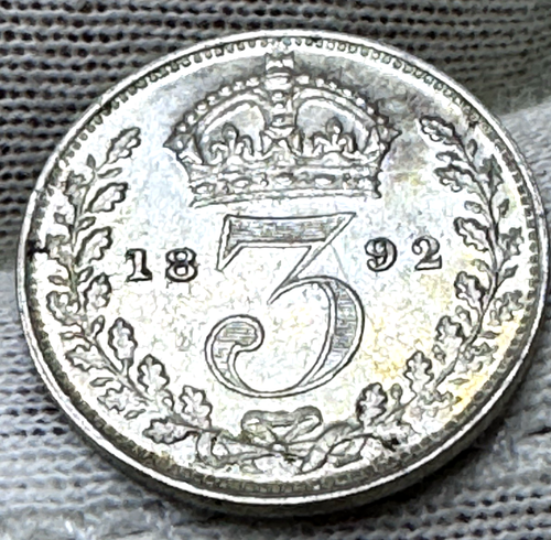 1892 Queen Victoria Silver Threepence 3d Coin Jubilee Bust Coin ...