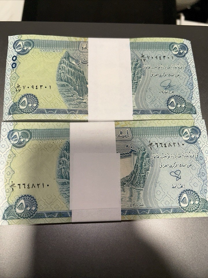 IRAQI DINAR 500 Note x 5 (5 Notes Total) Uncirculated Guaranteed ...
