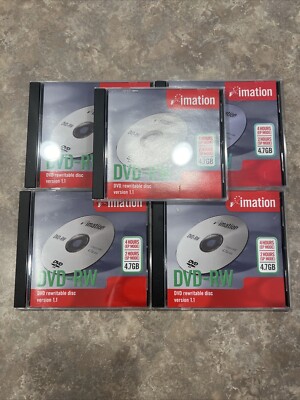 Imation DVD- RW 5 Pack Individually Packaged Rewritable Discs | eBay