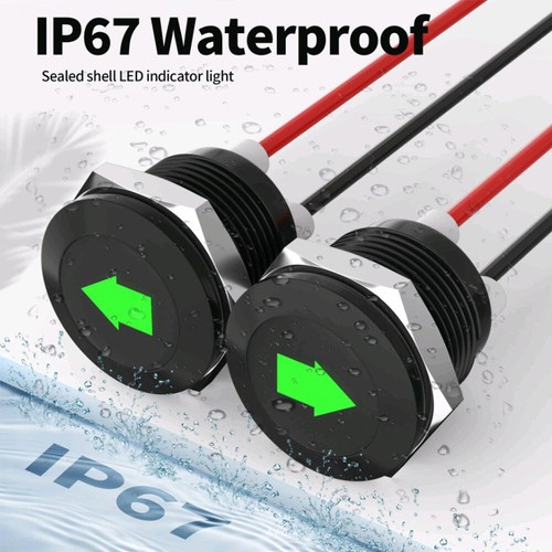 2pcs 12mm Green LED Indicator Car Dash Light Arrow Symbols Metal Car ...