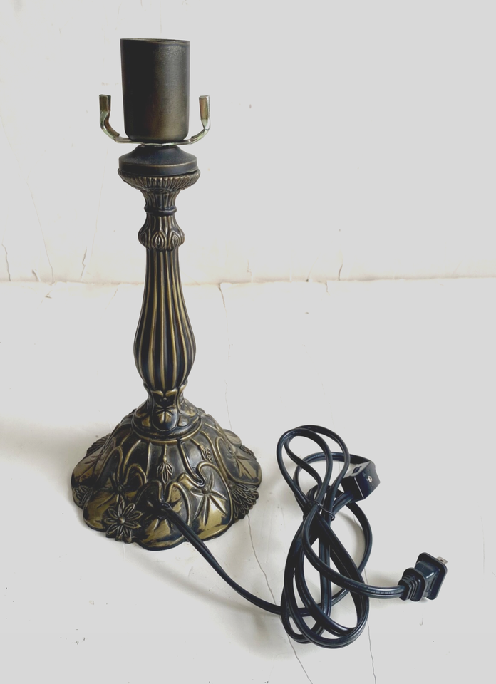 Vintage Cast Metal Lily Pad Table Lamp Base Pads Shabby Chic Victorian ...