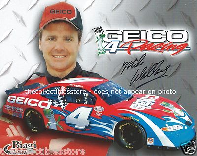 MIKE WALLACE AUTOGRAPHED SIGNED #4 GEICO PONTIAC RACING NASCAR PHOTO ...