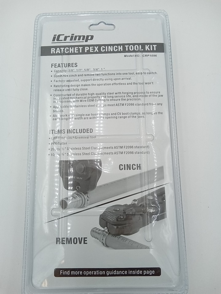 iCrimp PEX Clamp Cinch & Removal Tool Kit CRP1096 NEW & Ships FREE | eBay