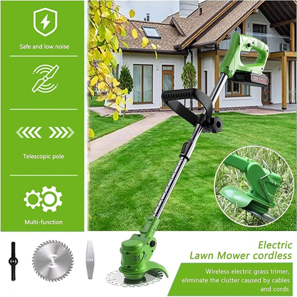 Electric Cordless Grass String Trimmer Lawn Edger Weed Cutter Machine w ...