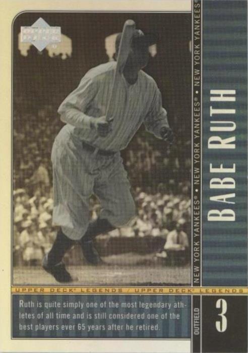 2000 Upper Deck Legends - Babe Ruth #87 Commemorative Collection /100 ...
