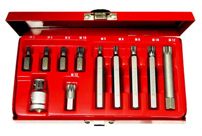 11 Piece Triple Square (Multi-Spline) 10mm Hex Insert Bits T&E Tools ...