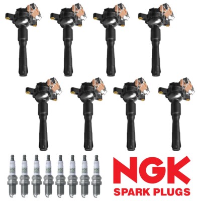 8x Ignition Coil & 8x NGK Platinum Spark Plug for BMW 540i 4.4L V8 ...