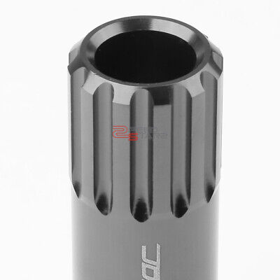 20 SPLINE M12X1.25 20MM OD ALUMINUM GUNMETAL 60MM OPEN-END LUG+LOCK NUT ...