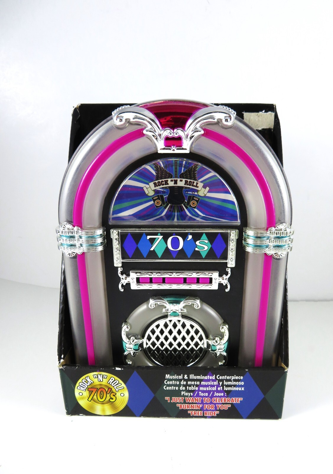 Dyno Jukebox Musical Illuminated Centerpiece 70's Rock & Roll Plays 3 ...