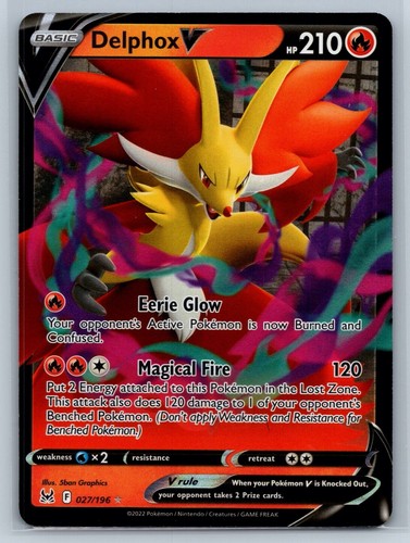 Delphox V - Lost Origin 027/196 Ultra Rare Pokemon TCG Card | eBay