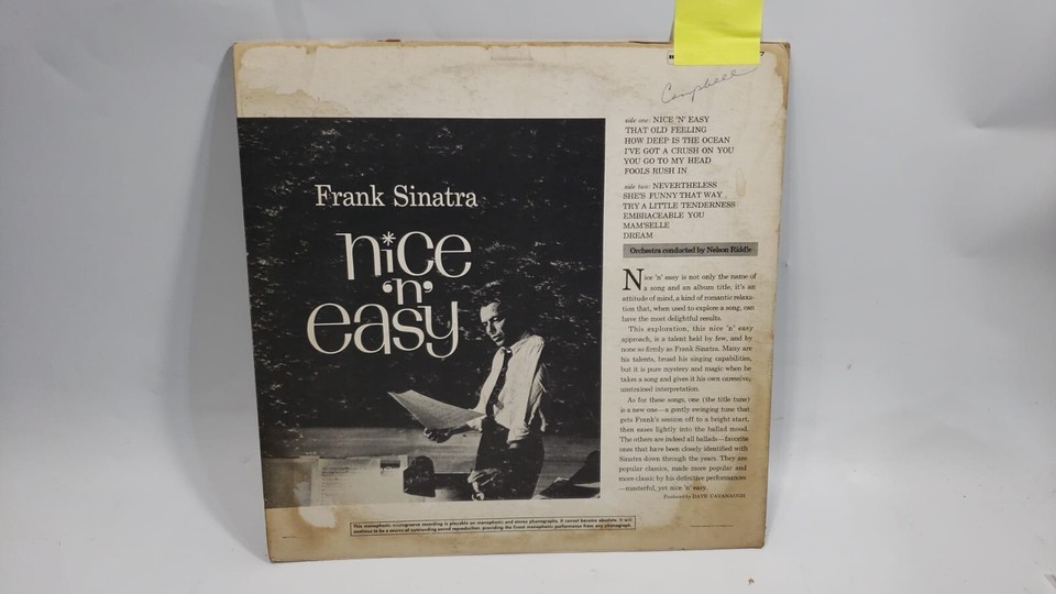 Frank Sinatra Nice 'N' Easy LP Capitol Records W1417 VG | eBay