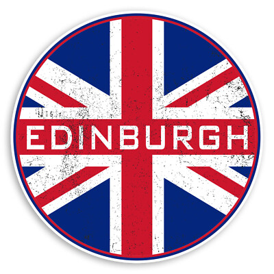 2 x 10cm Edinburgh Scotland Vinyl Stickers - Rustic Flag Sticker ...