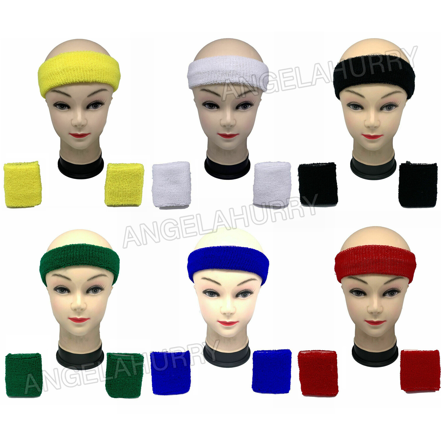 Cotton Headband Sweatbands Head Band for Tennis Badminton Sport Yoga ...