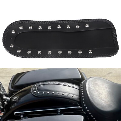 Black PU Leather Rear Fender Bib Studs Solo Seat For Harley Fat Boy ...