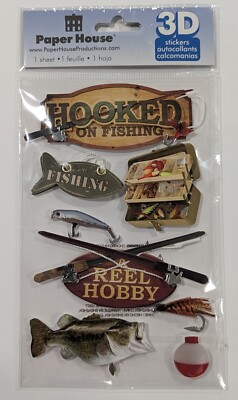 Hooked On Fishing Scrapbooking Stickers by Paper House | eBay