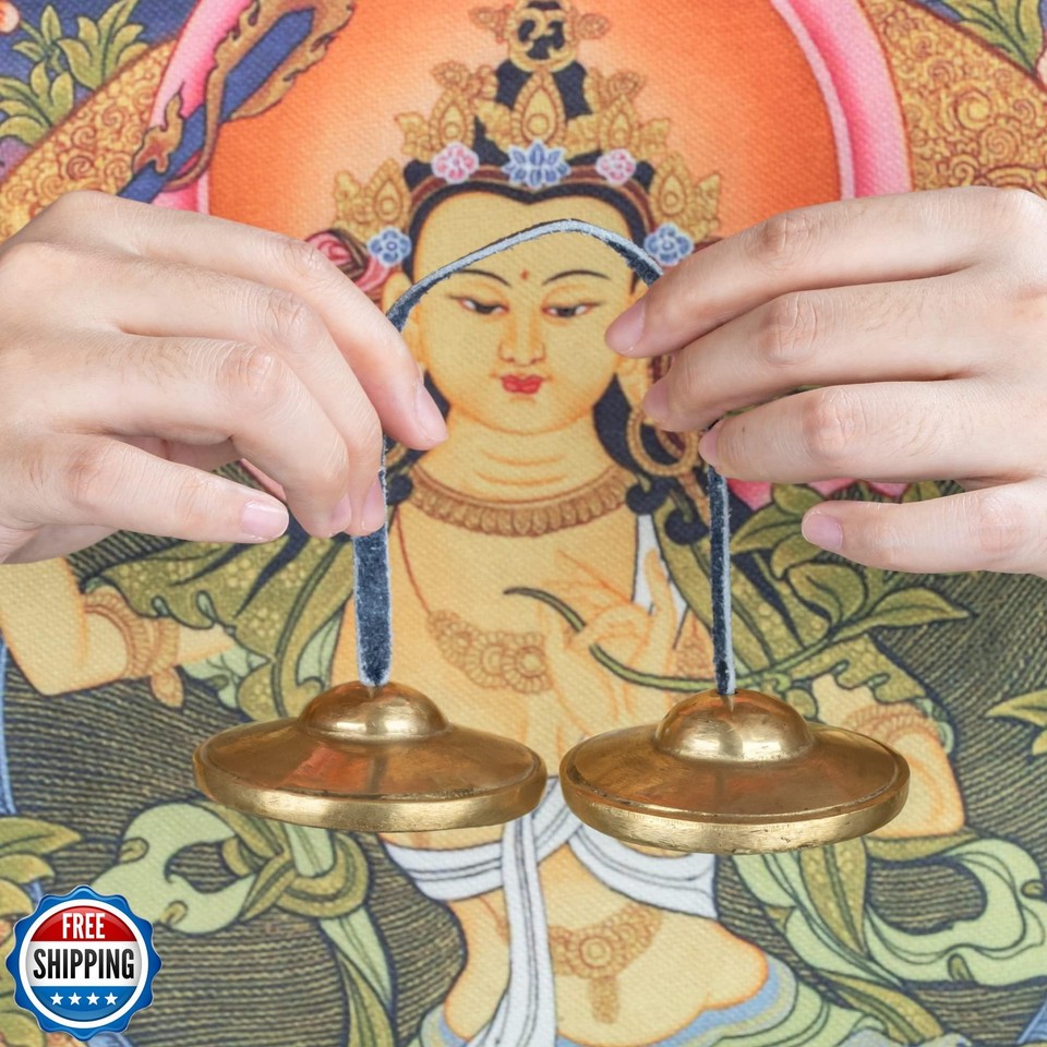 ZenBless Tibetan Tingsha Cymbals, with Storage Box and Fabric Case ...