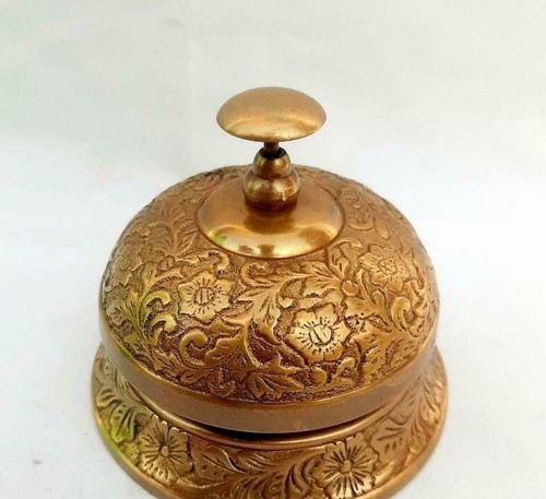 3'' Nautical Antique Solid Brass Antique Beautiful Desk Bell Table Call ...