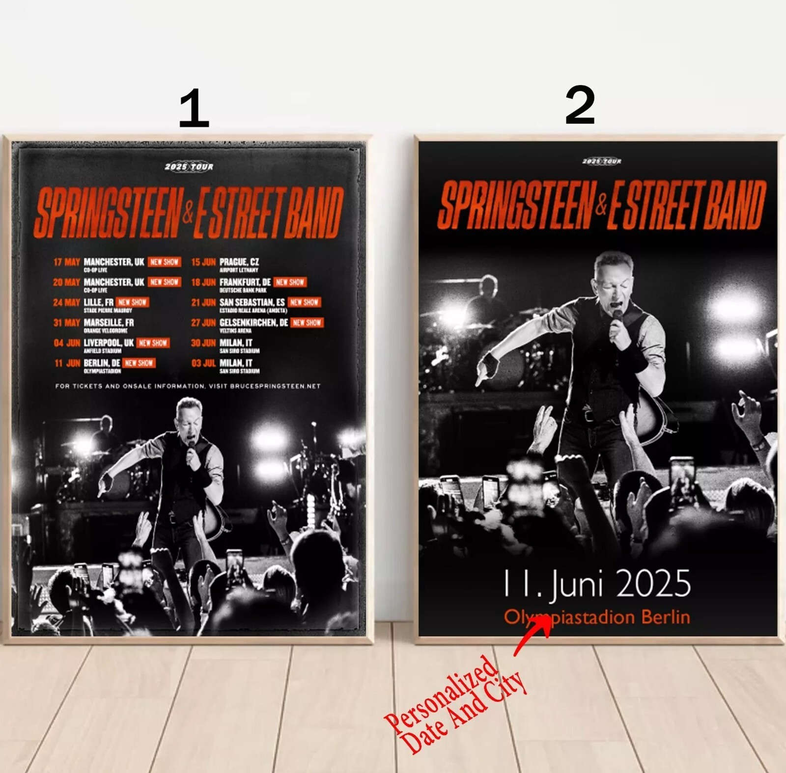 Custom Bruce Springsteen & The E Street Band TOUR 2025 Poster | eBay