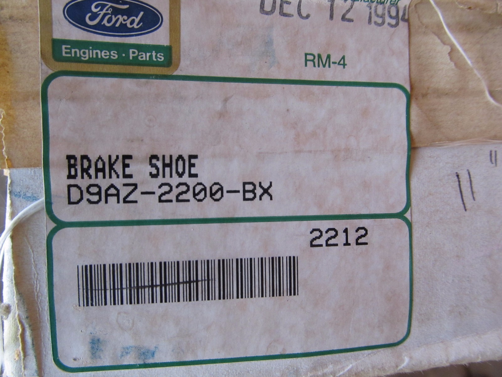NEW Remanufactured OEM Ford D9AZ-2200-AX REAR Brake Shoes USA 1979-1989 ...