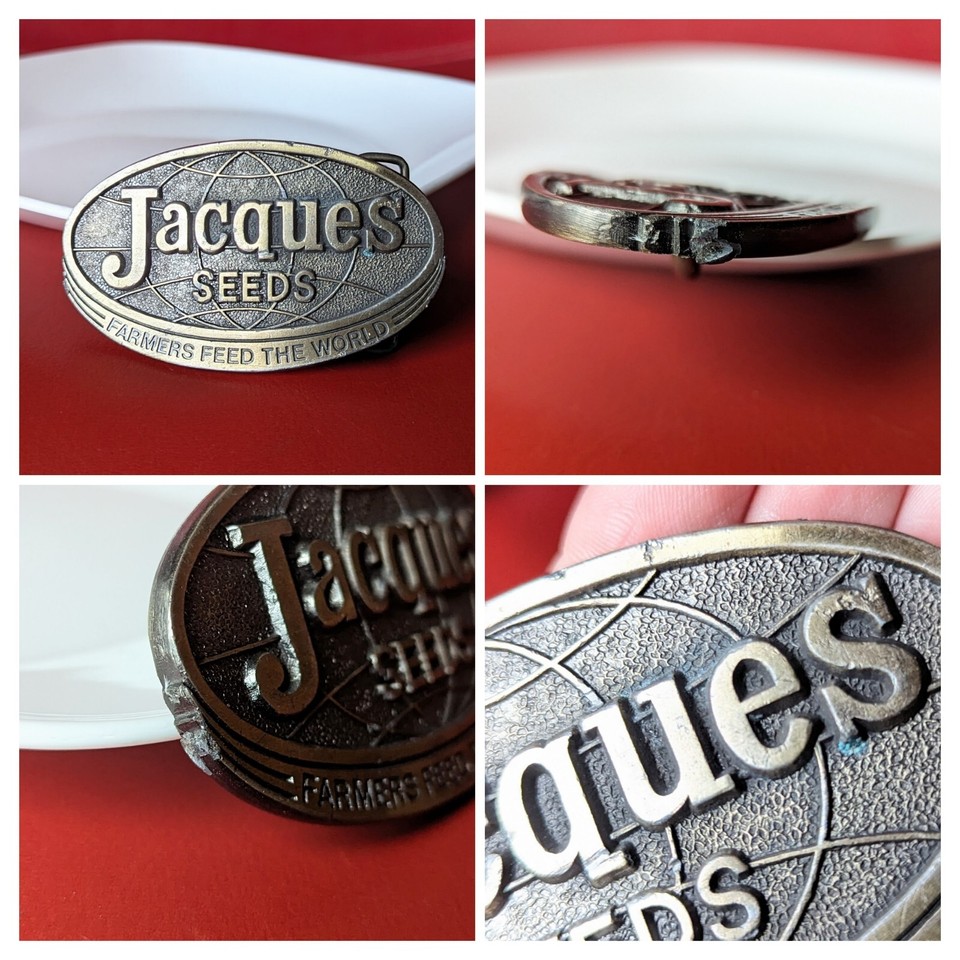 Vintage Lot Of 2 Jacques Seeds Corn Farm Sign Ad 1970s Belt Buckles | eBay