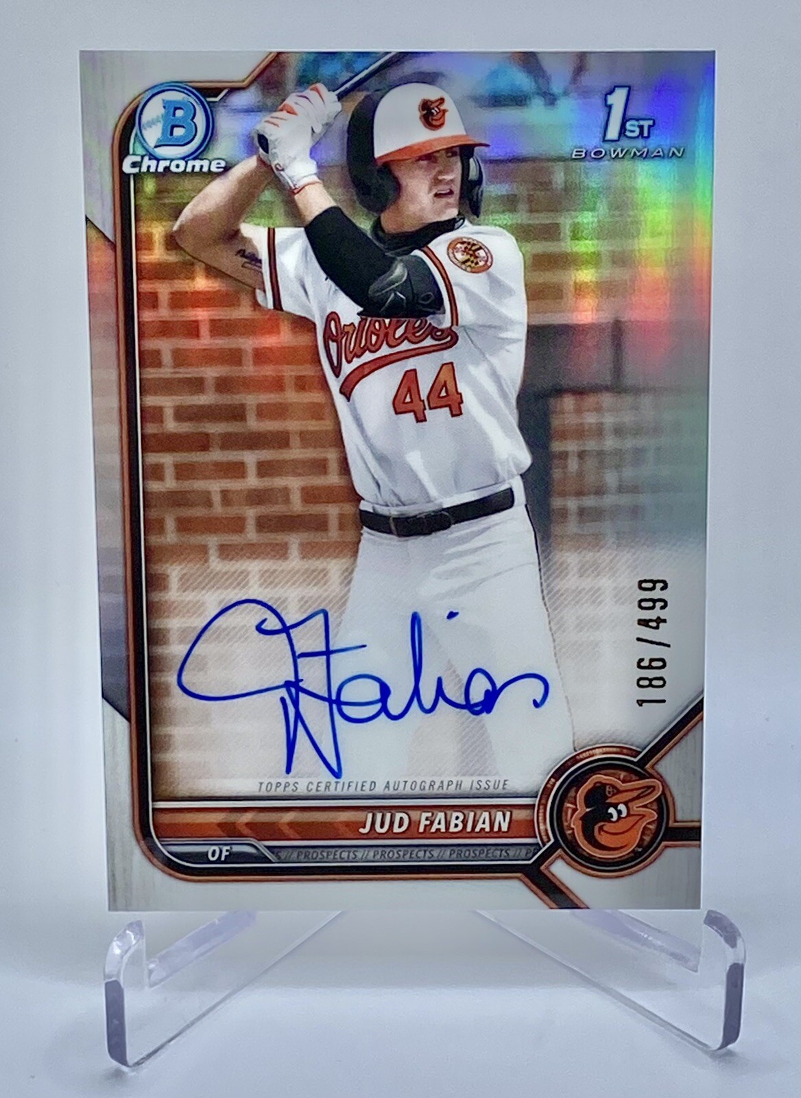 2022 Bowman Draft Chrome Jud Fabian 1st Auto RC Refractor /499 #CDA-JF ...