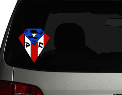 Puerto Rico Vinyl Car Decal Sticker 6"(H) Puerto Rican Flag superman ...
