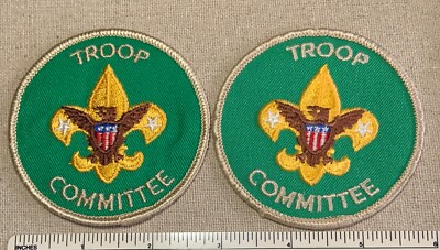 2 Different VTG 1970s TROOP COMMITTEE Boy Scout Position Uniform Badge ...