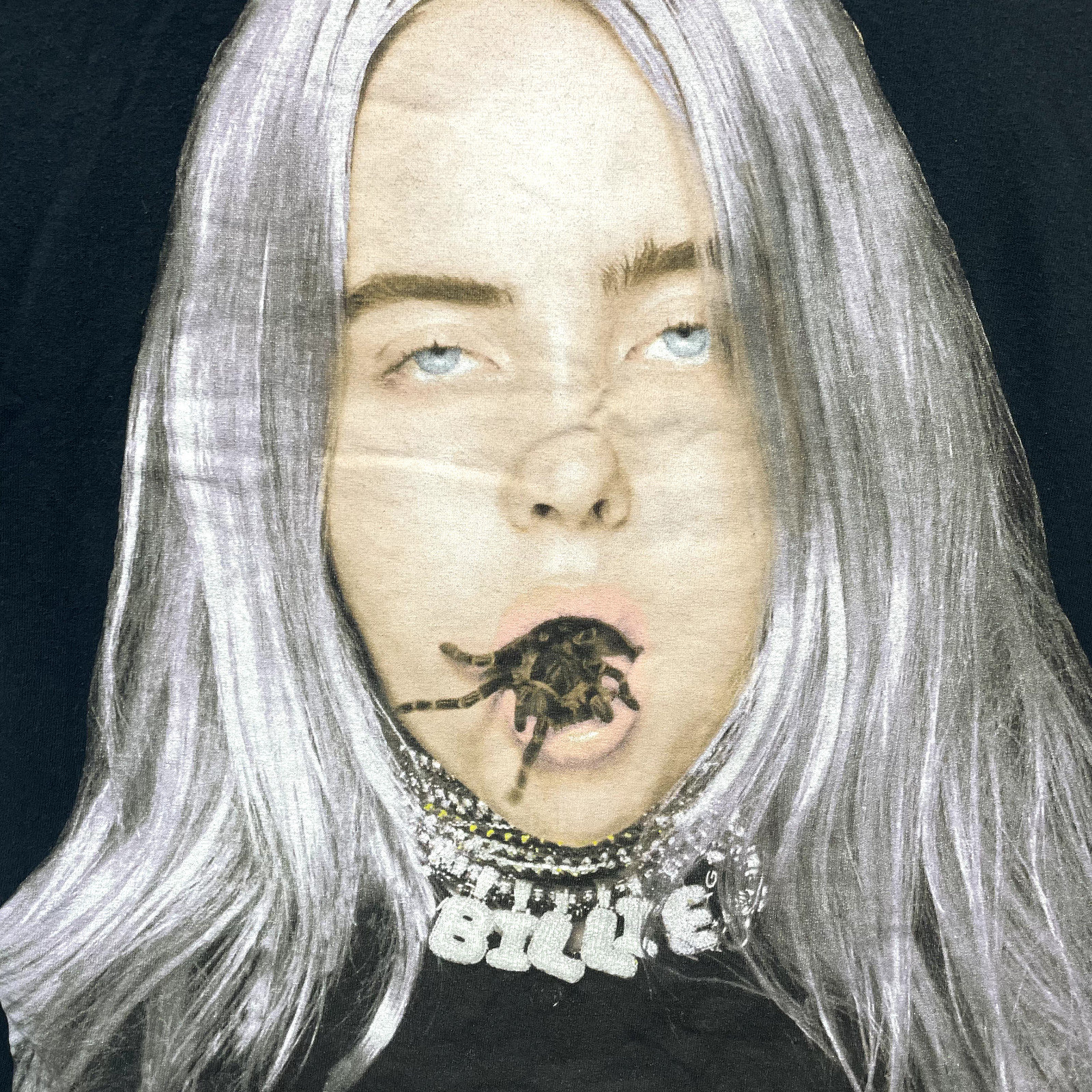 Authentic Billie Eilish Spider Mouth Black Graphic To… - Gem