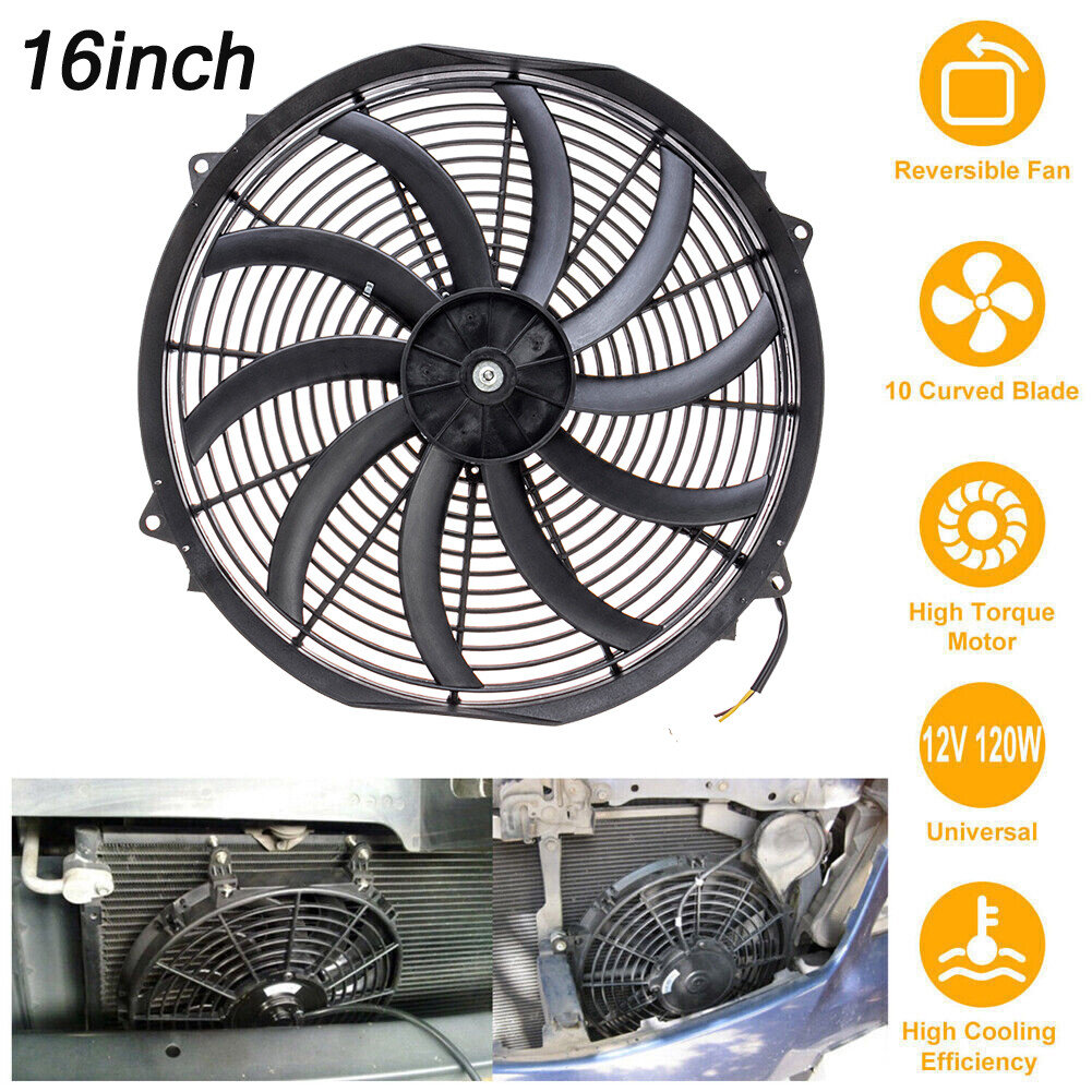 16 inch 12V Pull Push 120W 3500+ CFM Radiator Electirc Thermo Fan ...