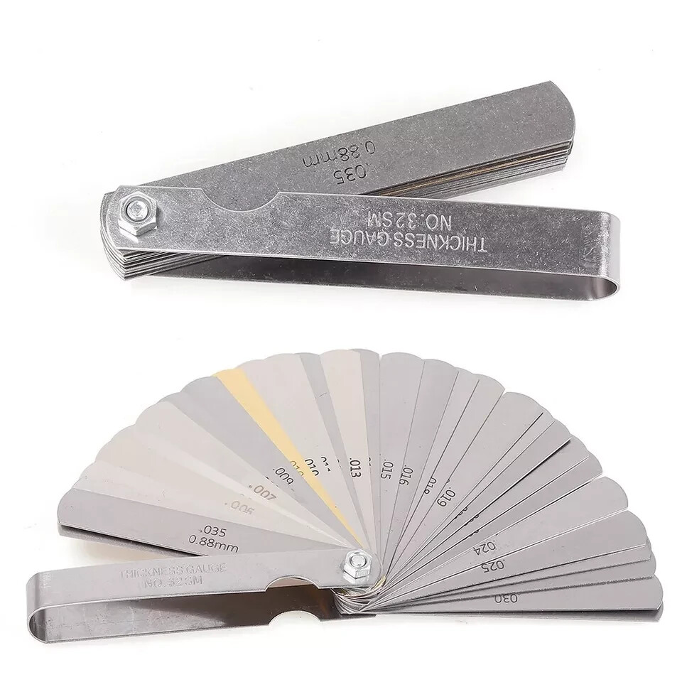 32 Blade Feeler Filler Gauge Spark Plug Gap Metric Imperial Measuring ...